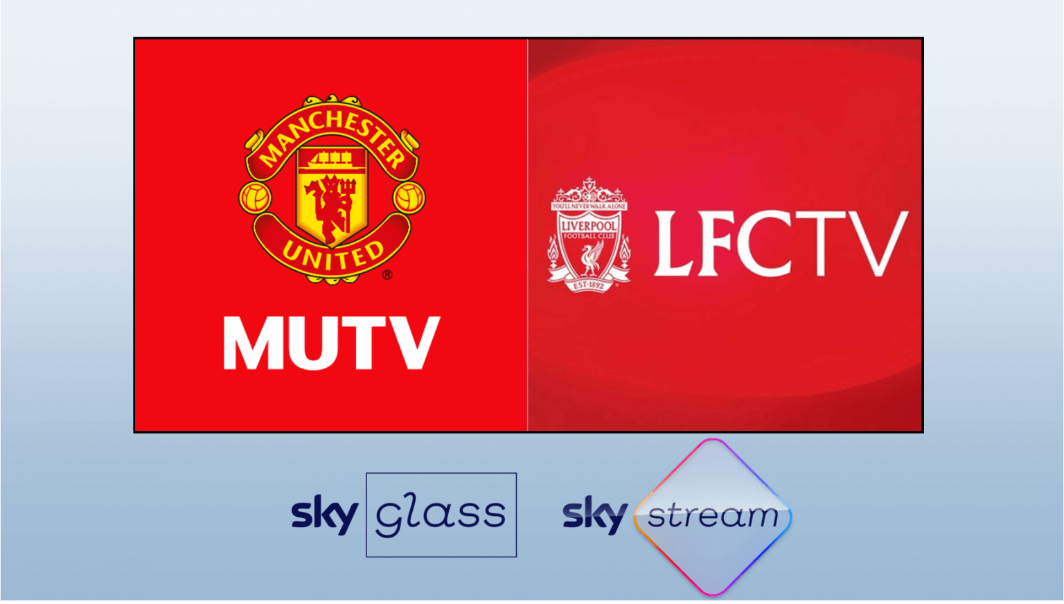 MUTV and LFCTV join Sky Glass and Sky Stream - RXTV